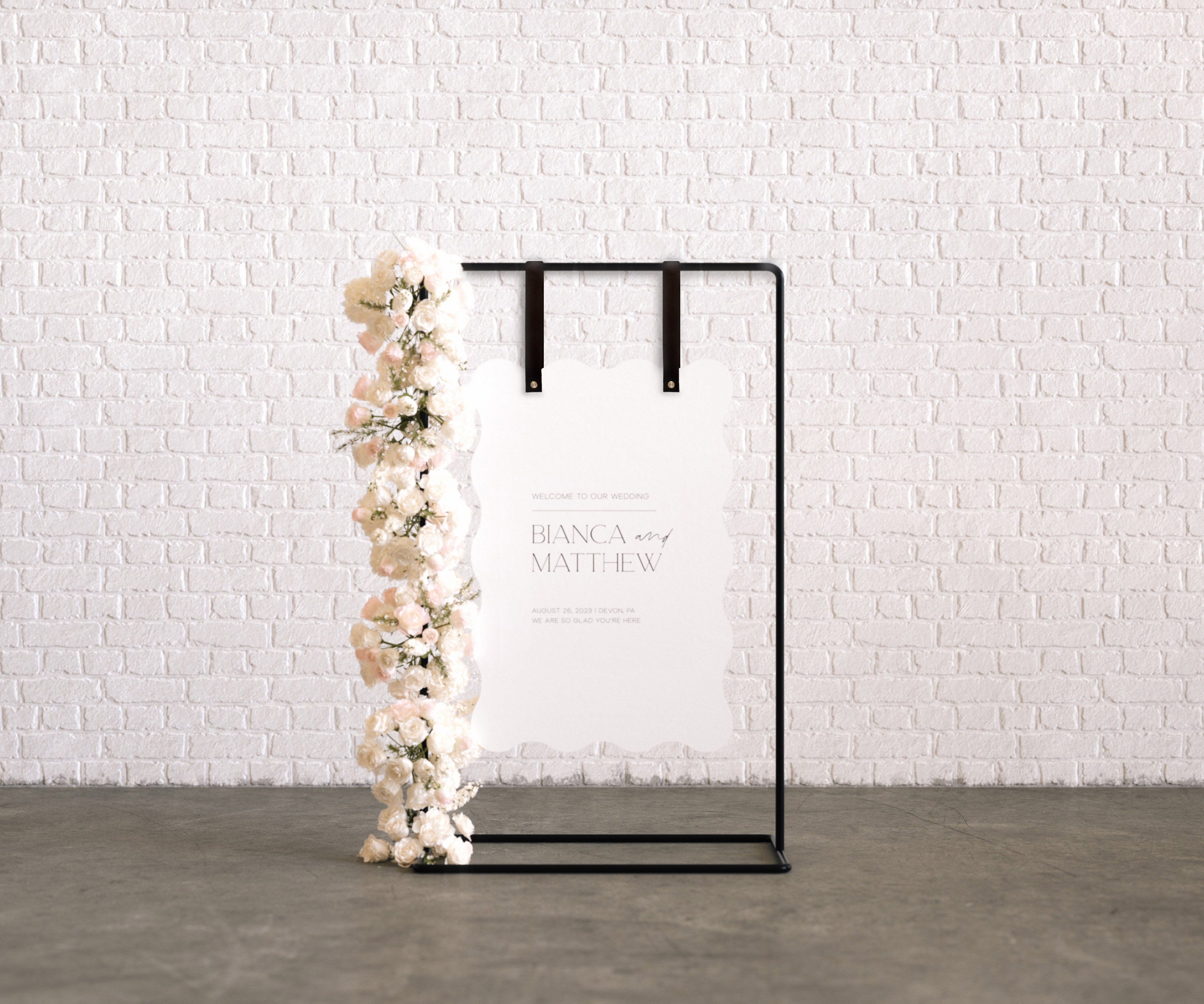 Custom Leather Signage Straps for Boho Chic Wedding Signage Stand ...