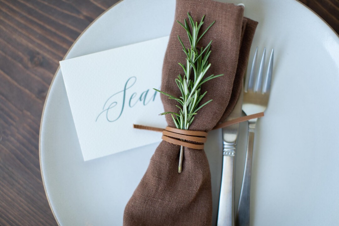 Minimalist Leather Napkin Rings: Natural Dining Table Decor - Etsy