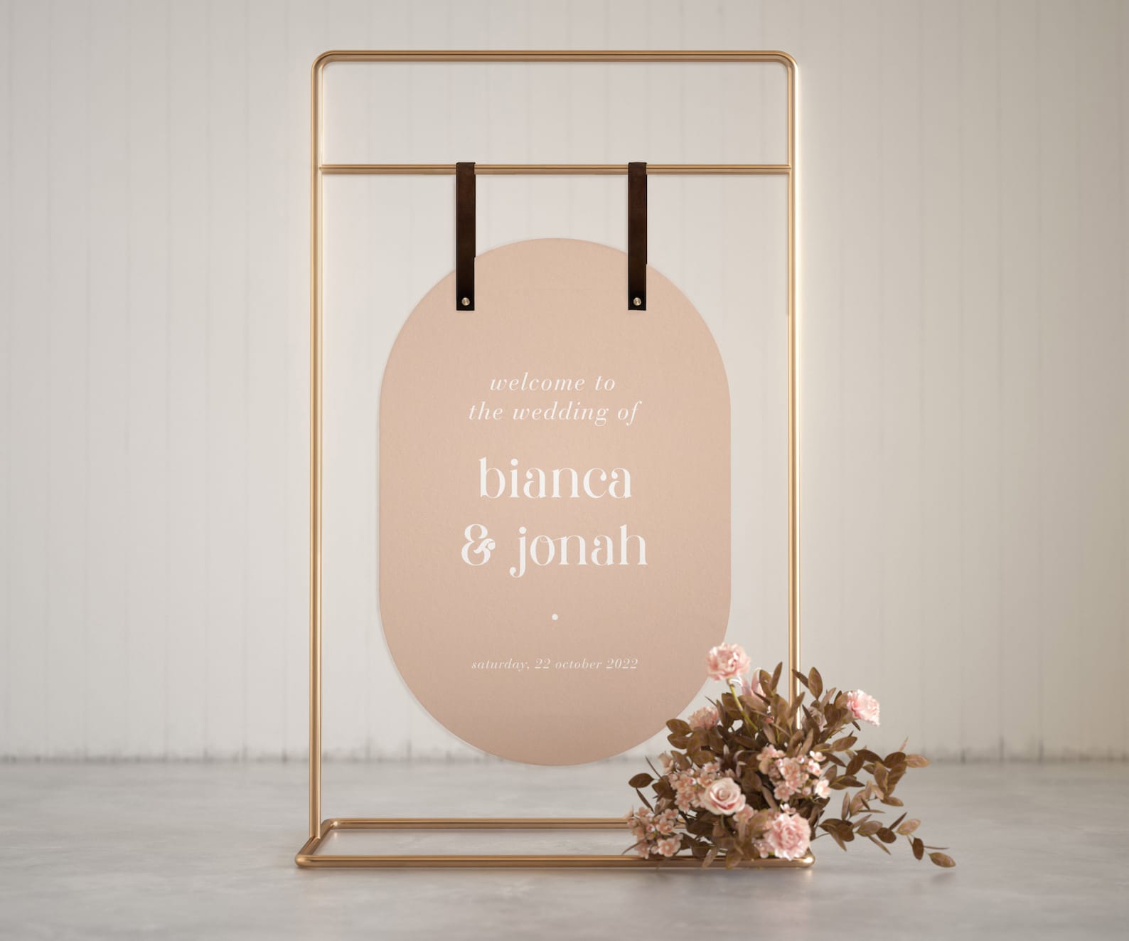 Custom Leather Signage Straps for Boho Chic Wedding Signage Stand ...