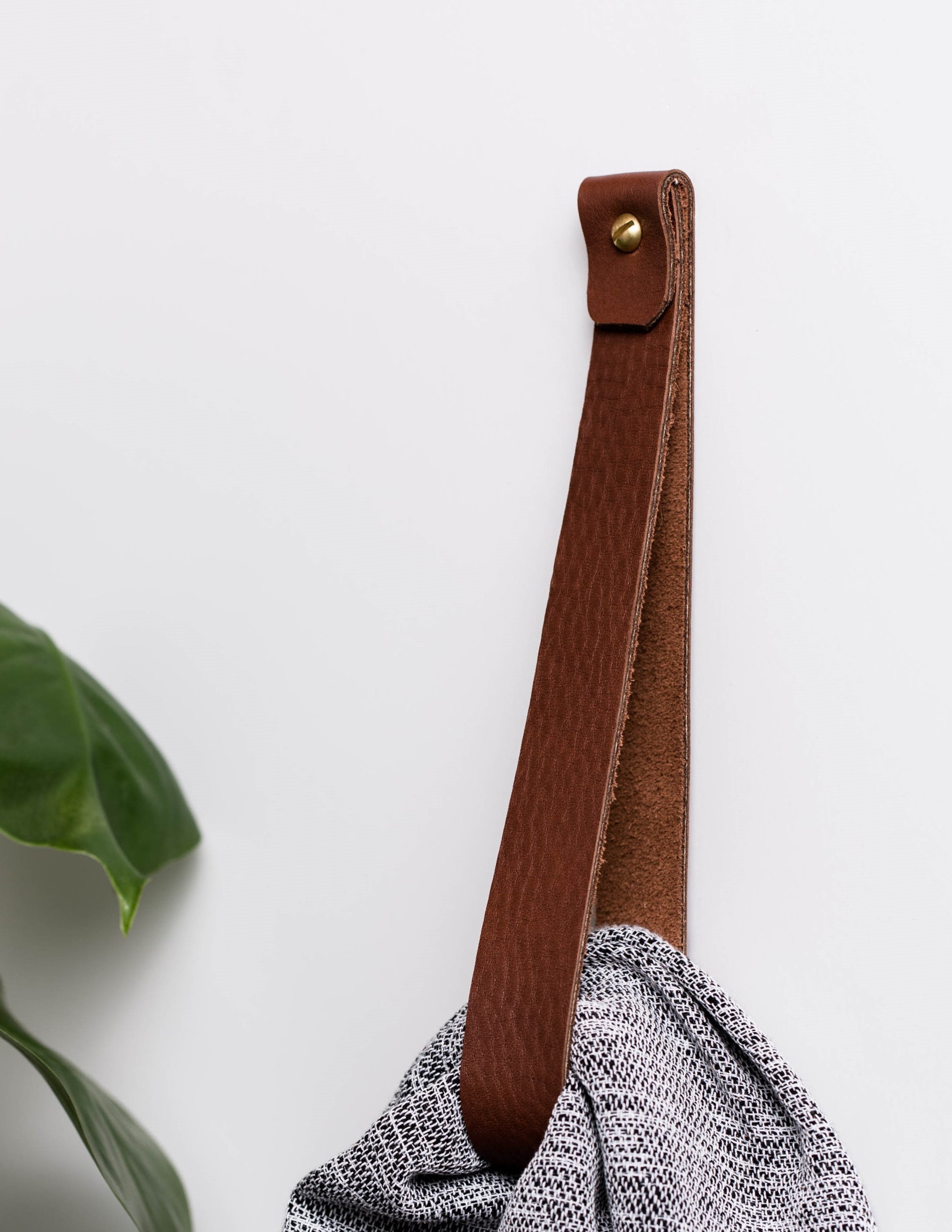 Large leather strap wall hook wall hanging storage towel hook | Etsy