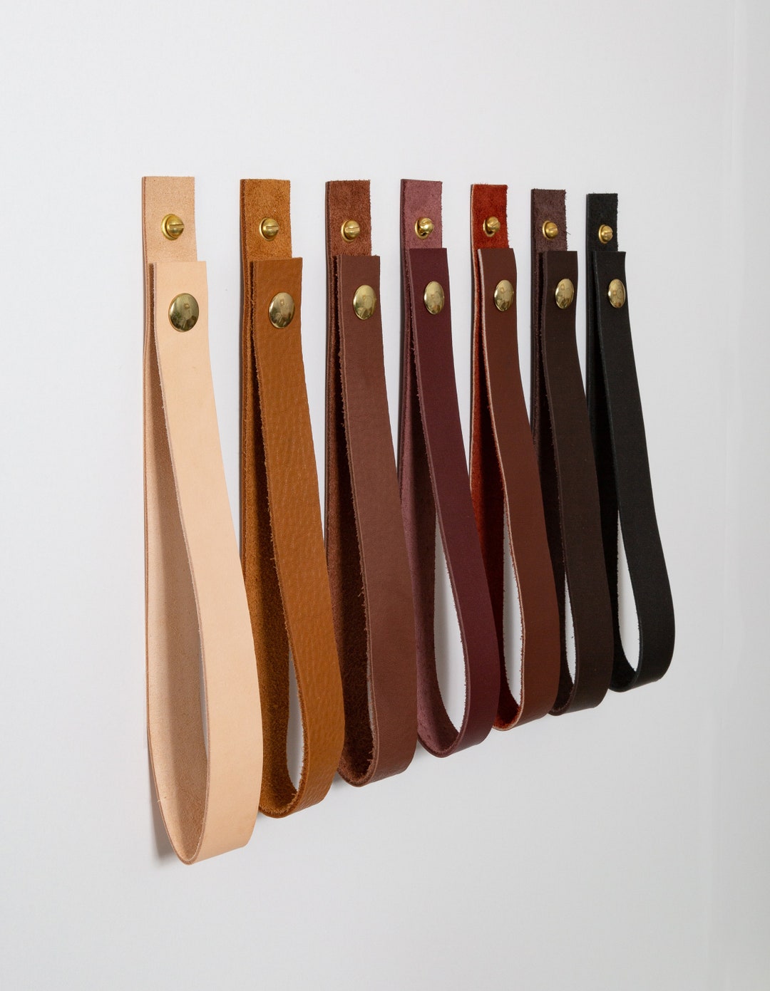 Leather Wall Strap That Opens & Closes - Entryway Hook for Handbags ...