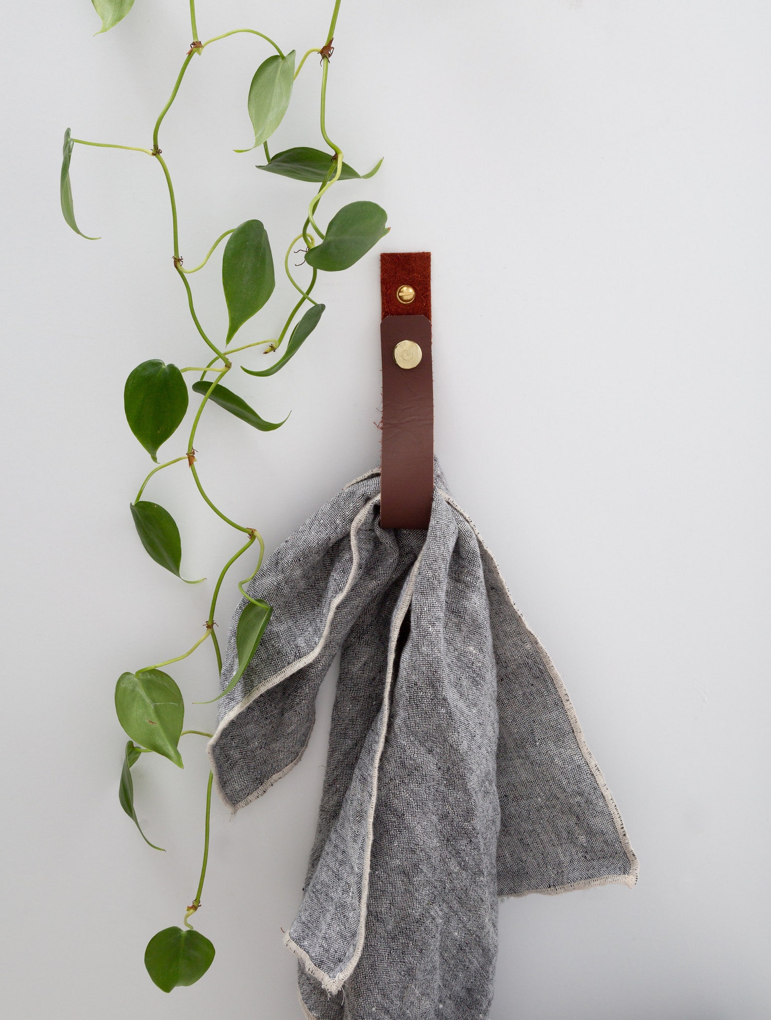 Leather Snapping Wall Hook Snap Closure Minimal Modern Decor - Etsy