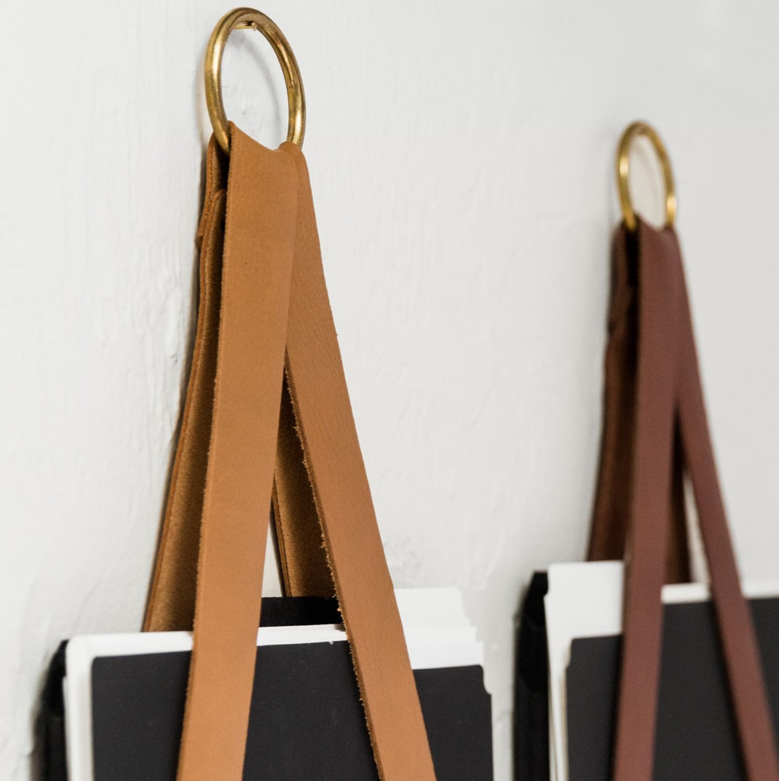 Leather Hanging File Storage Organizer Wall Hung Magazine Rack | Etsy