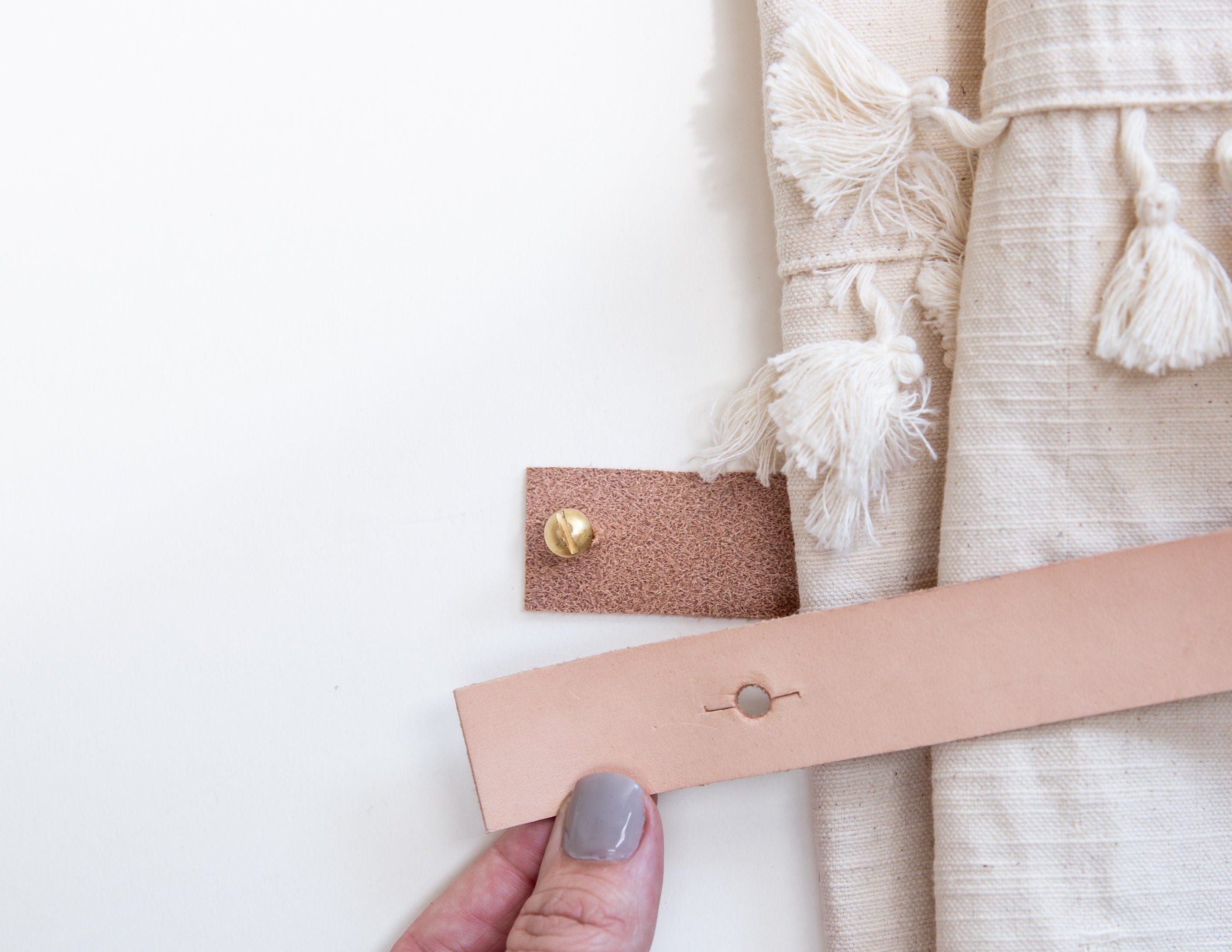 Leather Tieback Flat End Minimal Leather Hold Back Modern | Etsy