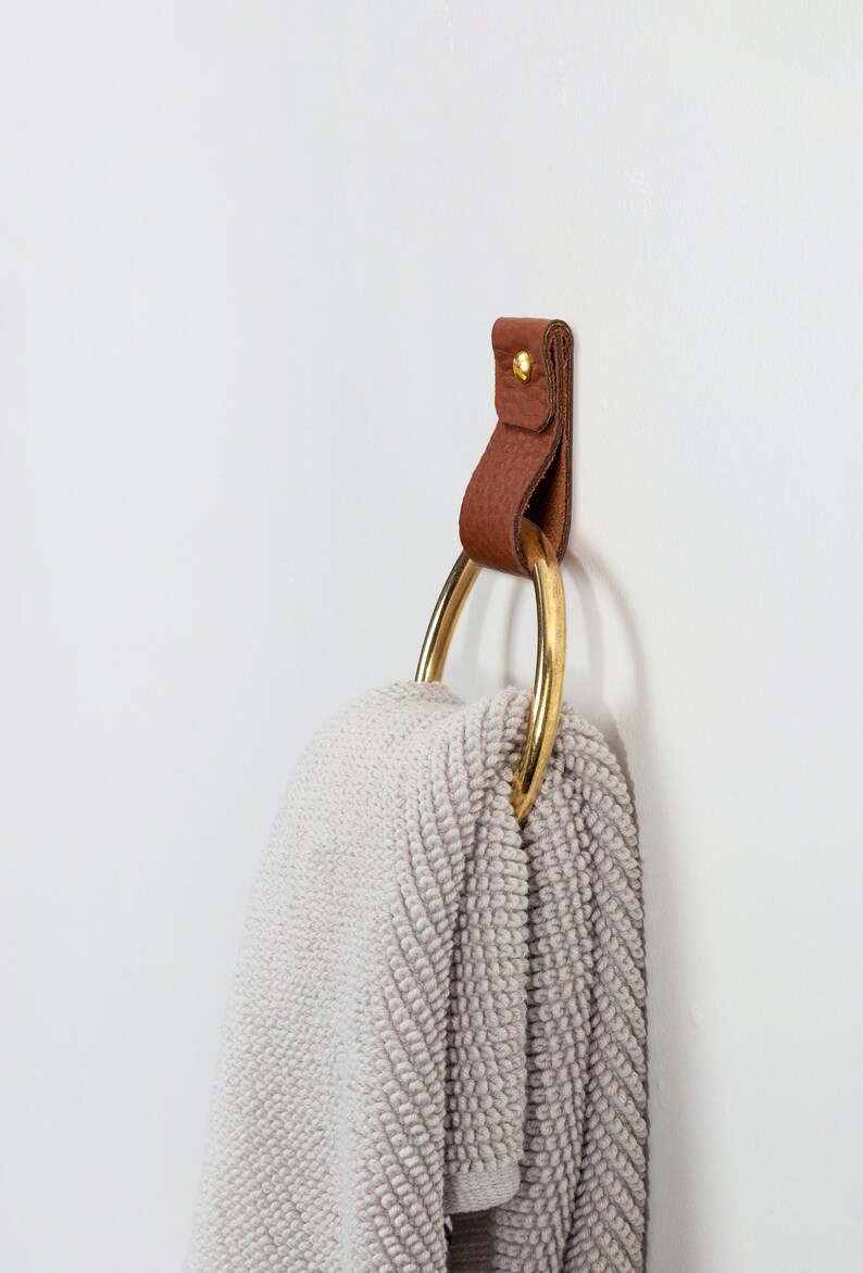 Small Leather Wall Hanging Strap Towel Hook for Wall Leather | Etsy