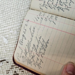 1906 Red Log Book Ledger Hand Written Edwardian Notebook Daily Journal ...