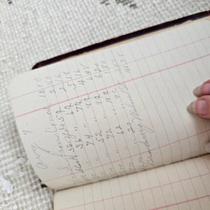 1906 Red Log Book Ledger Hand Written Edwardian Notebook Daily Journal ...