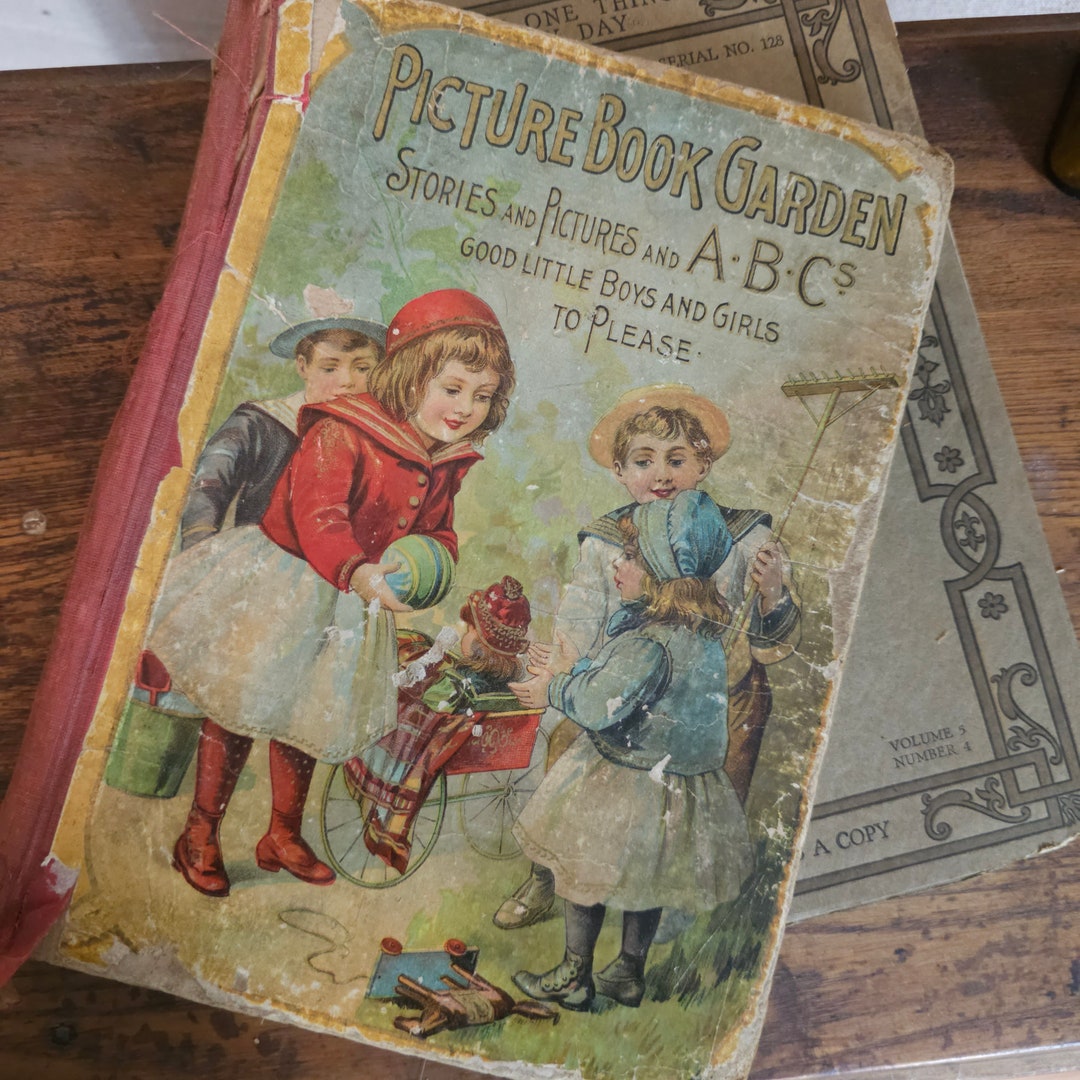 Antique Victorian 1900s Book Picture Book Garden Hardcover - Etsy