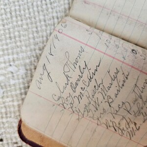 1906 Red Log Book Ledger Hand Written Edwardian Notebook Daily Journal ...