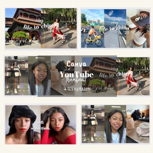 Korean Style Youtube Thumbail Templates | 4 Template Designs - Etsy