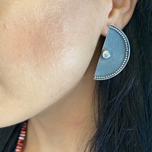 Modern Randy Billy Stunning Earrings Native American Textured - Etsy