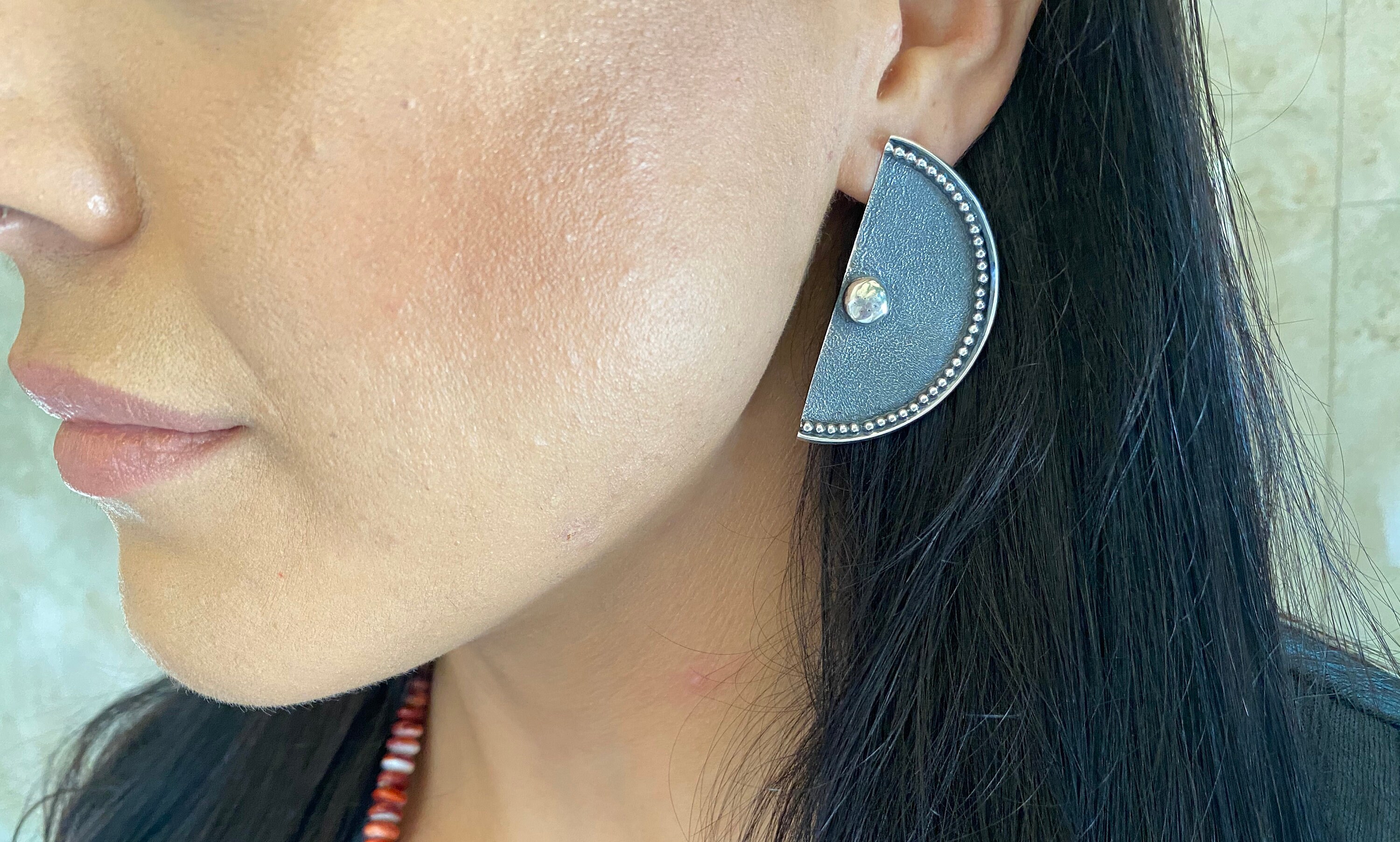 Modern Randy Billy Stunning Earrings Native American Textured - Etsy