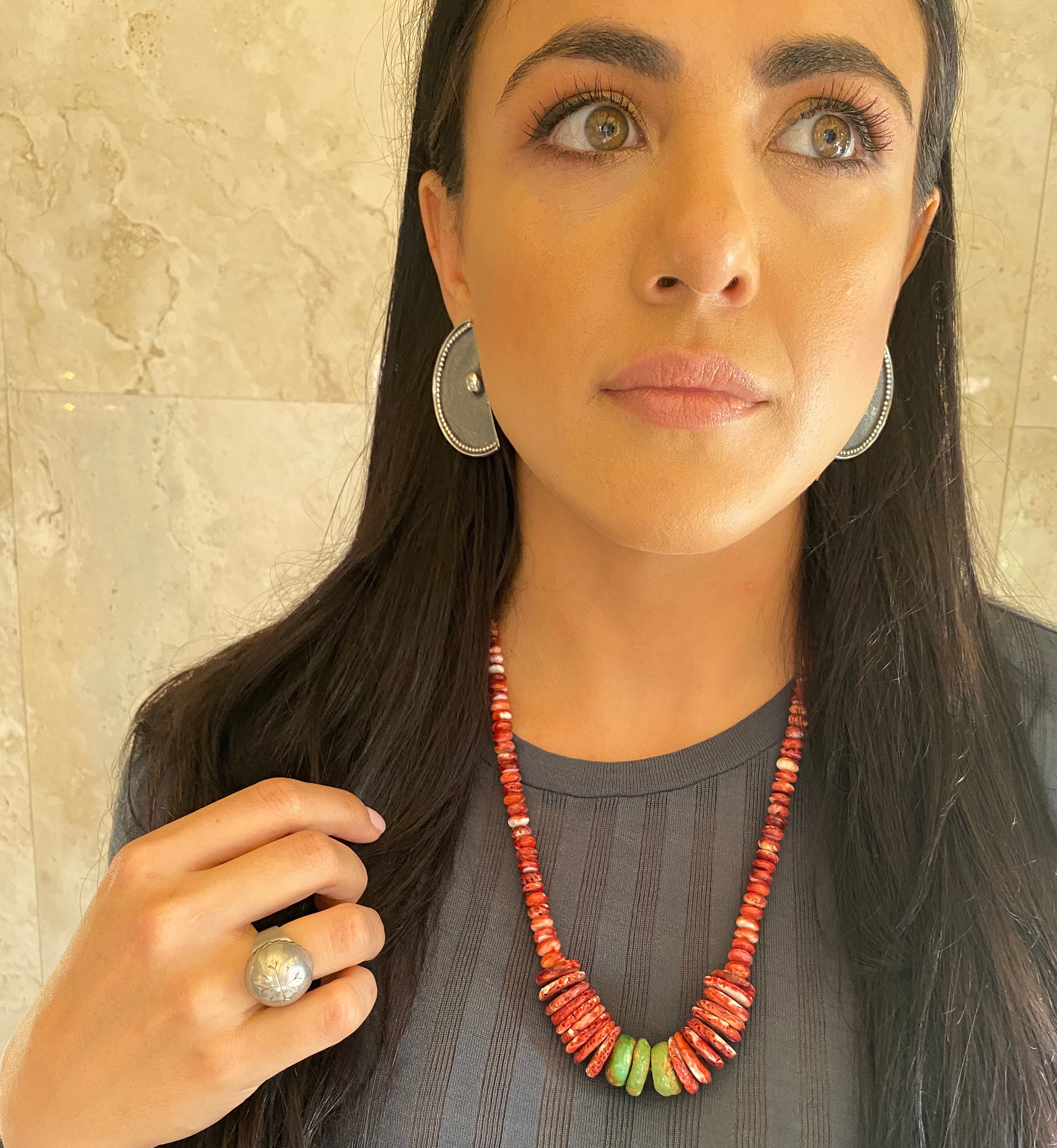 Modern Randy Billy Stunning Earrings Native American Textured - Etsy