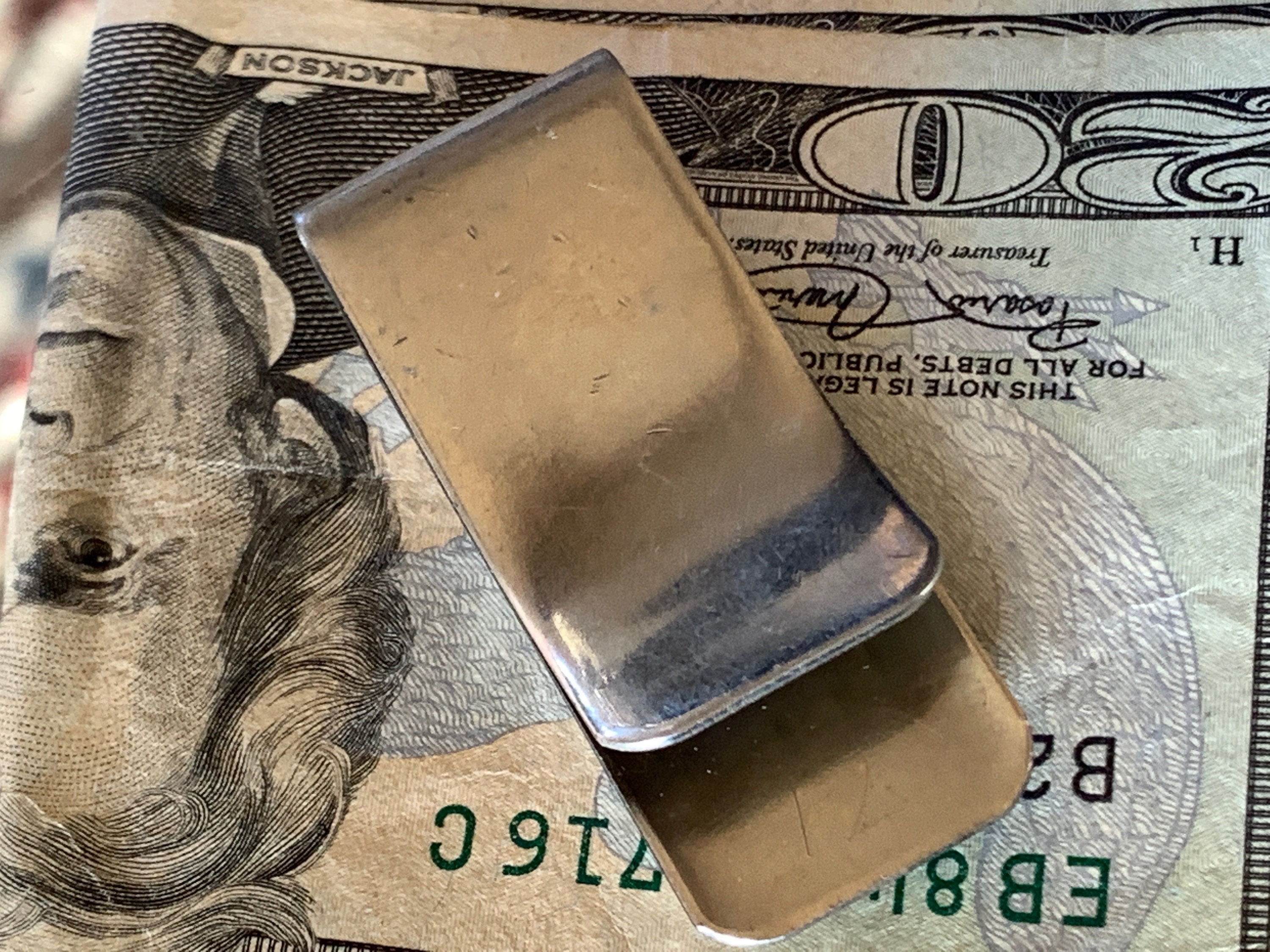 Native American Money Clip Kingman Turquoise Nugget Sterling Silver on ...