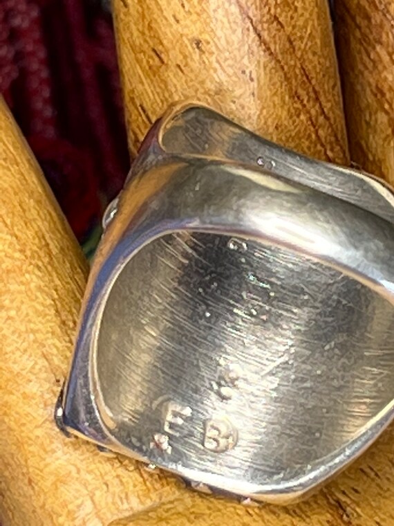 Navajo Lapis Inlay Men's Ring Artist Edward Becenti N… - Gem