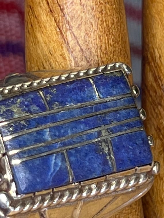 Navajo Lapis Inlay Men's Ring Artist Edward Becenti N… - Gem