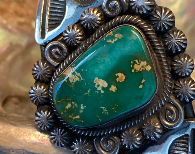 Leon Martinez Navajo Vintage Genuine Stennich Turquoise Sterling Silver ...