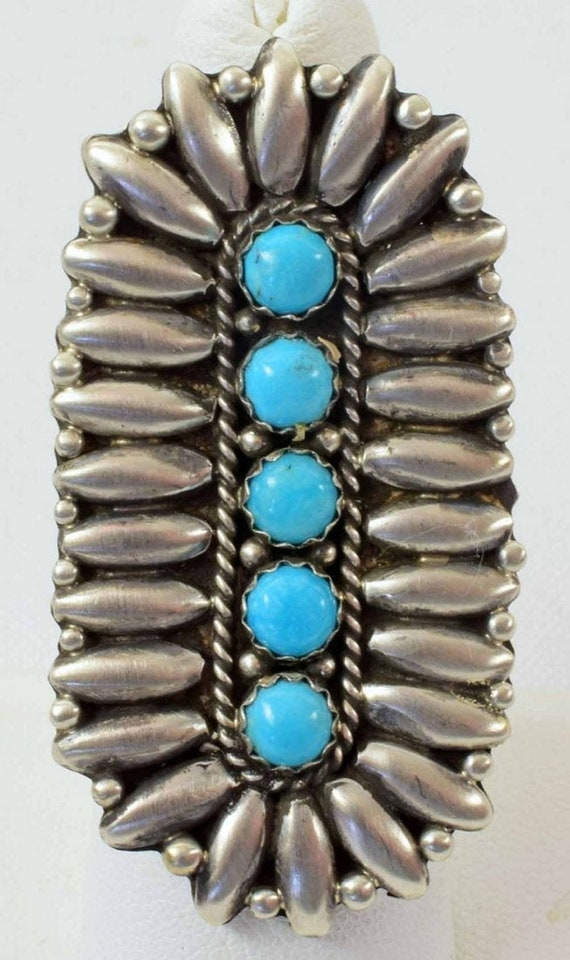 Ben Begay Sleeping Beauty Turquoise Ring 5 Stone Clus… - Gem