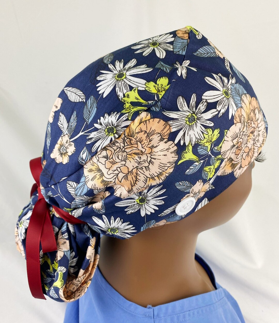 SALE Ponytail Surgical cap, surgical hat, bonnet, scrub cap, scrub hat ...