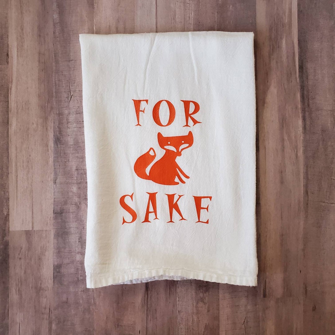 For FOX Sake Dish Towel/fox Gifts/friend Birthday Ideas/funny Kitchen ...
