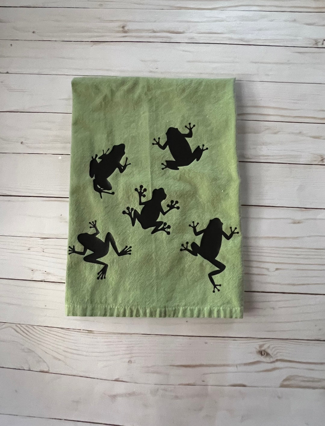 Frog Kitchen Towel: Green Cotton Flour Sack Dish Towel - Etsy