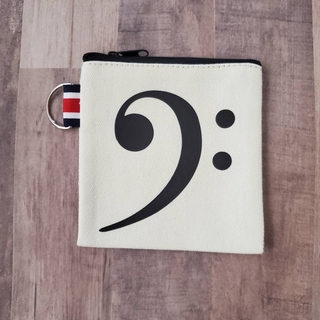 Bass Clef Canvas Coin Purse: Music Lover Gift - Etsy
