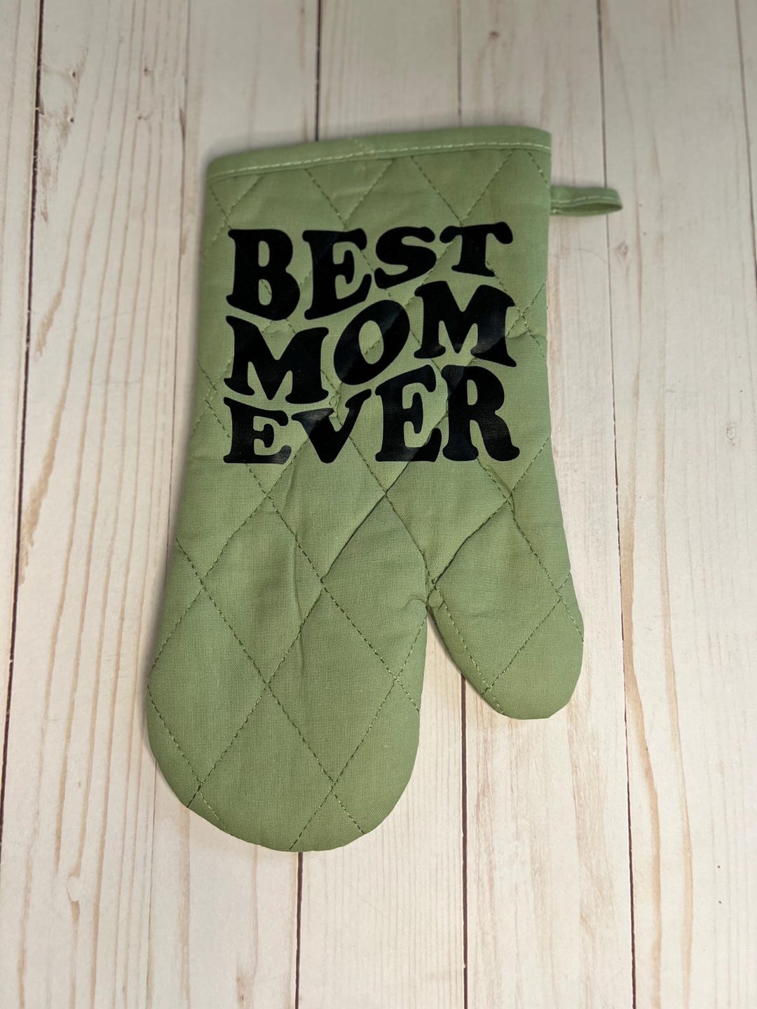 Funny Mom Oven Mitt: Quilted Cotton Kitchen Decor - Khaki Green - Etsy