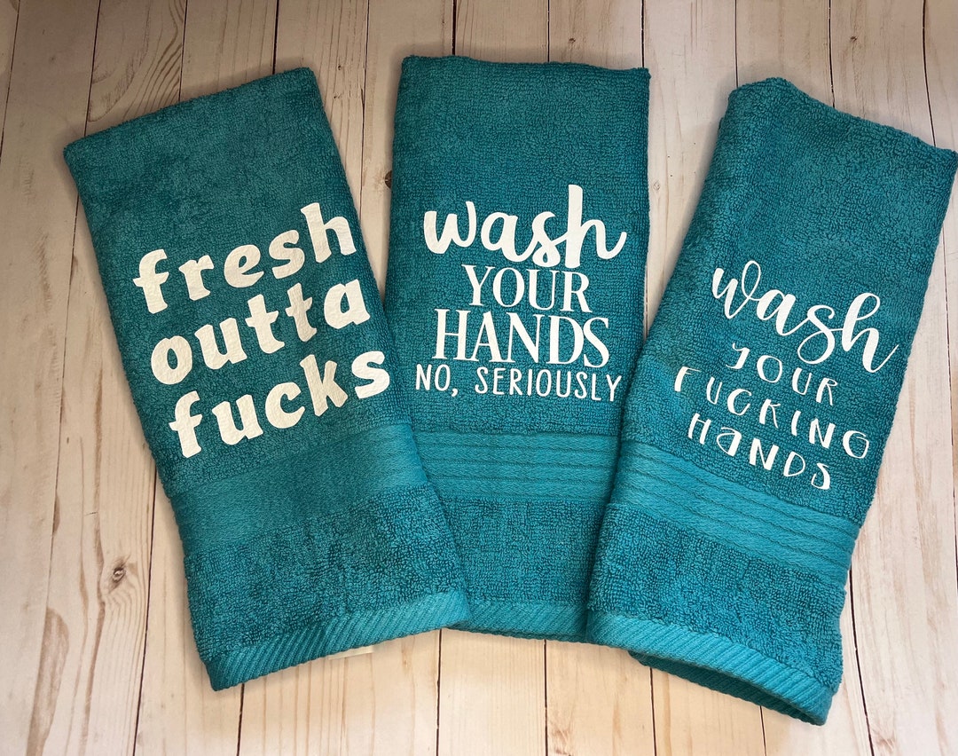 Funny Bathroom Hand Towels/funny Bathroom Towels/wash Your Hands ...