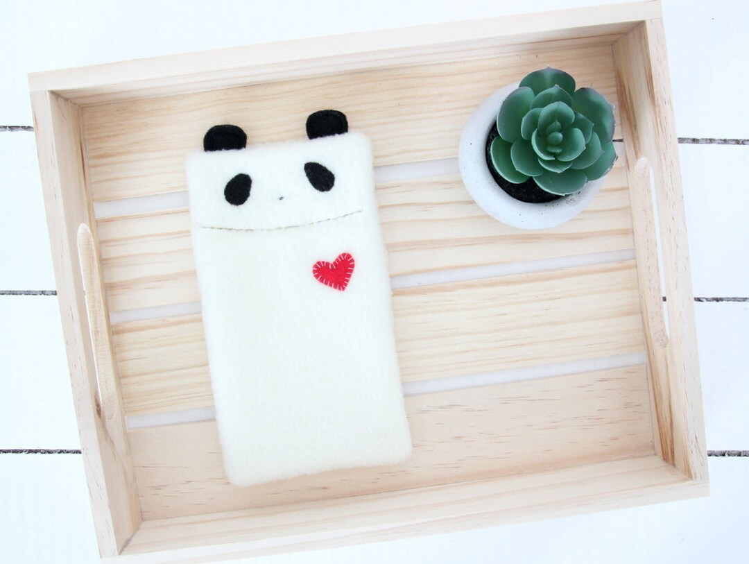 Panda Phone Case, Fleece Phone Case, Animal Phone Case, Phone Sleeve ...