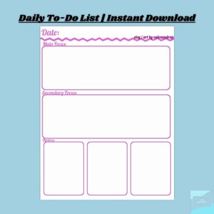 Digital Strawberry Pink Daily to Do List, List Planner - Etsy