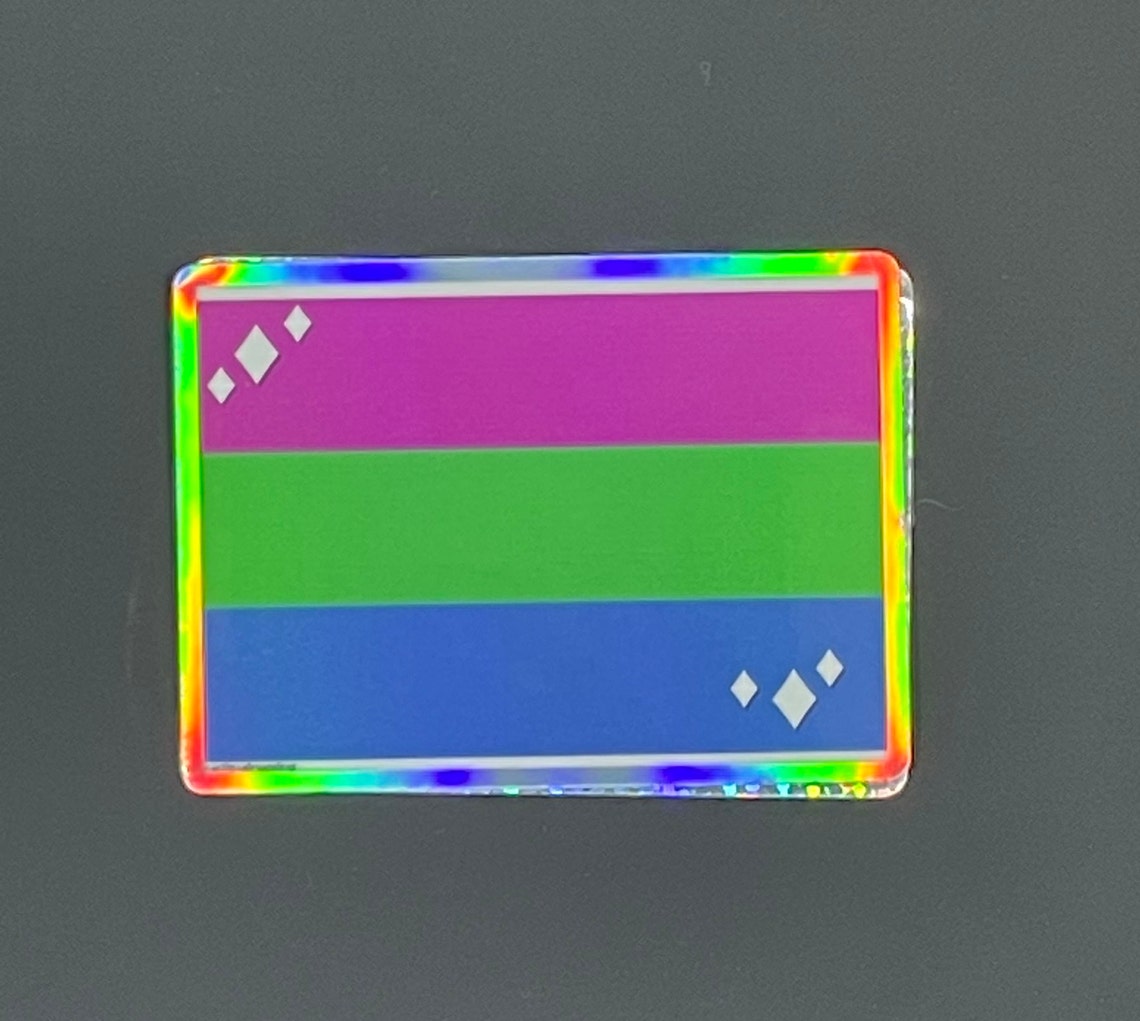 Polysexual Flag Sticker Holographic Pride Sticker Etsy