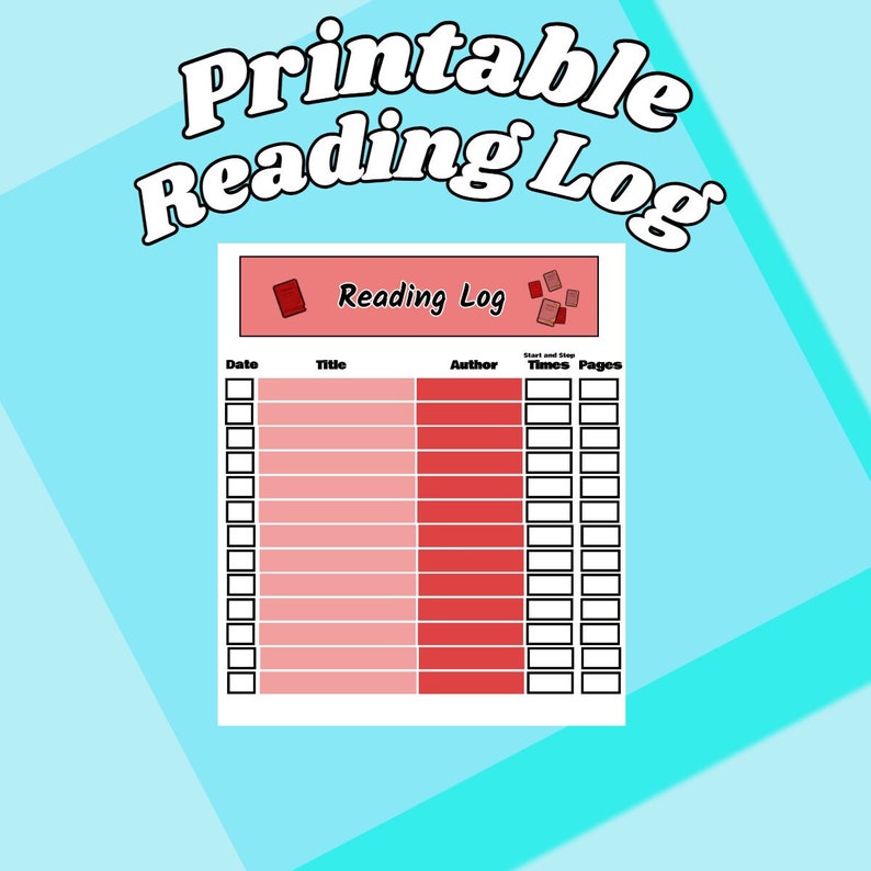 Reading Log Printable Book Tracker for Adults Kids and - Etsy