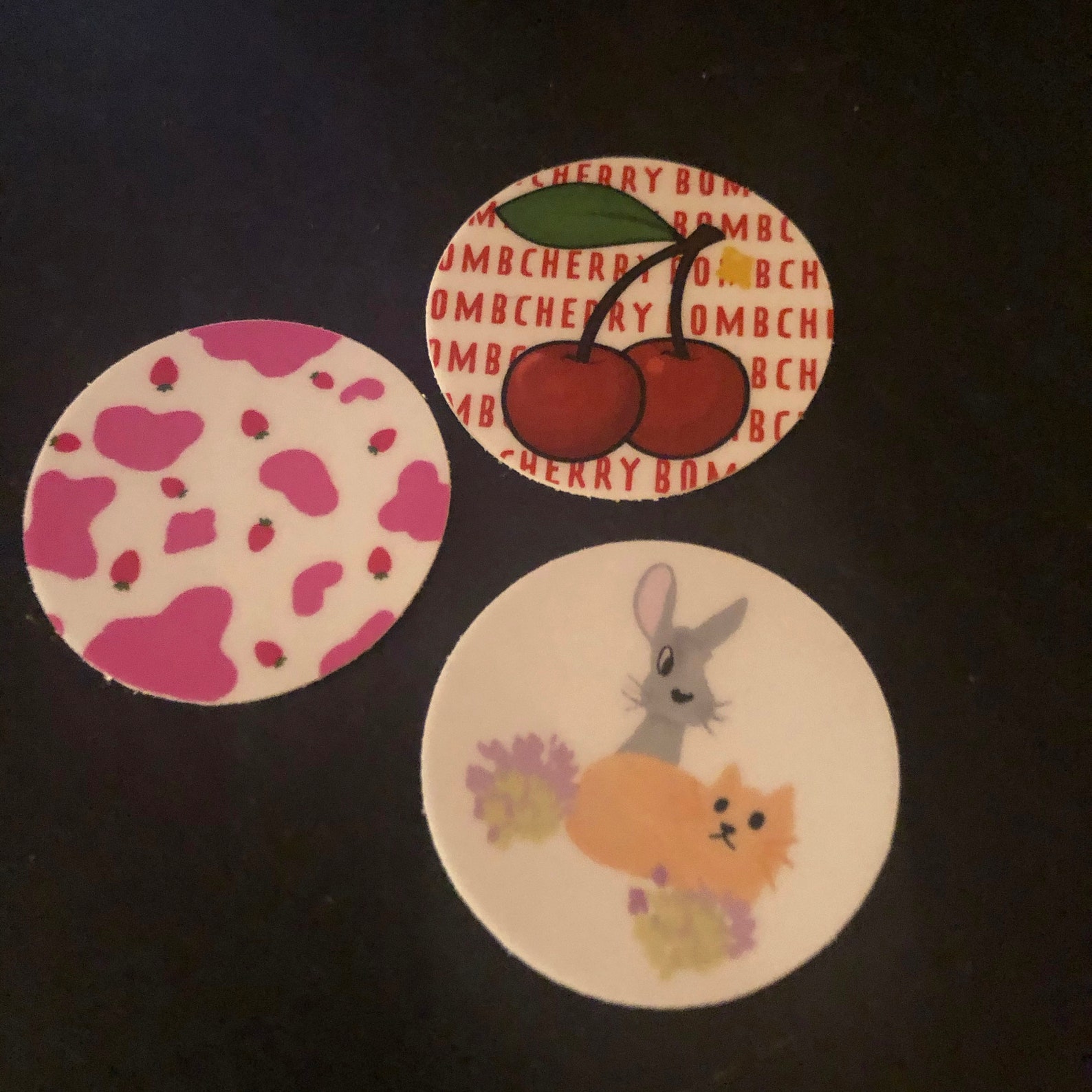 Strawberry Moo Pink Cow Print MINI Sticker WATERPROOF | Etsy