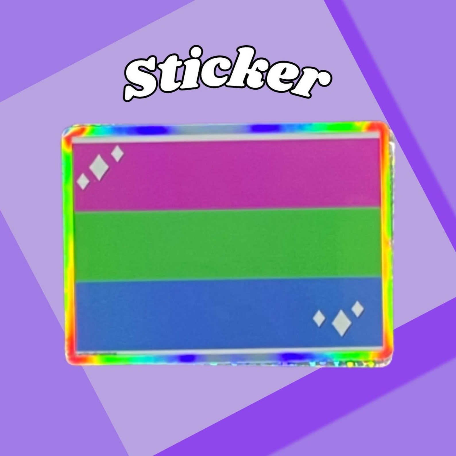Polysexual Flag Sticker Holographic Pride Sticker - Etsy