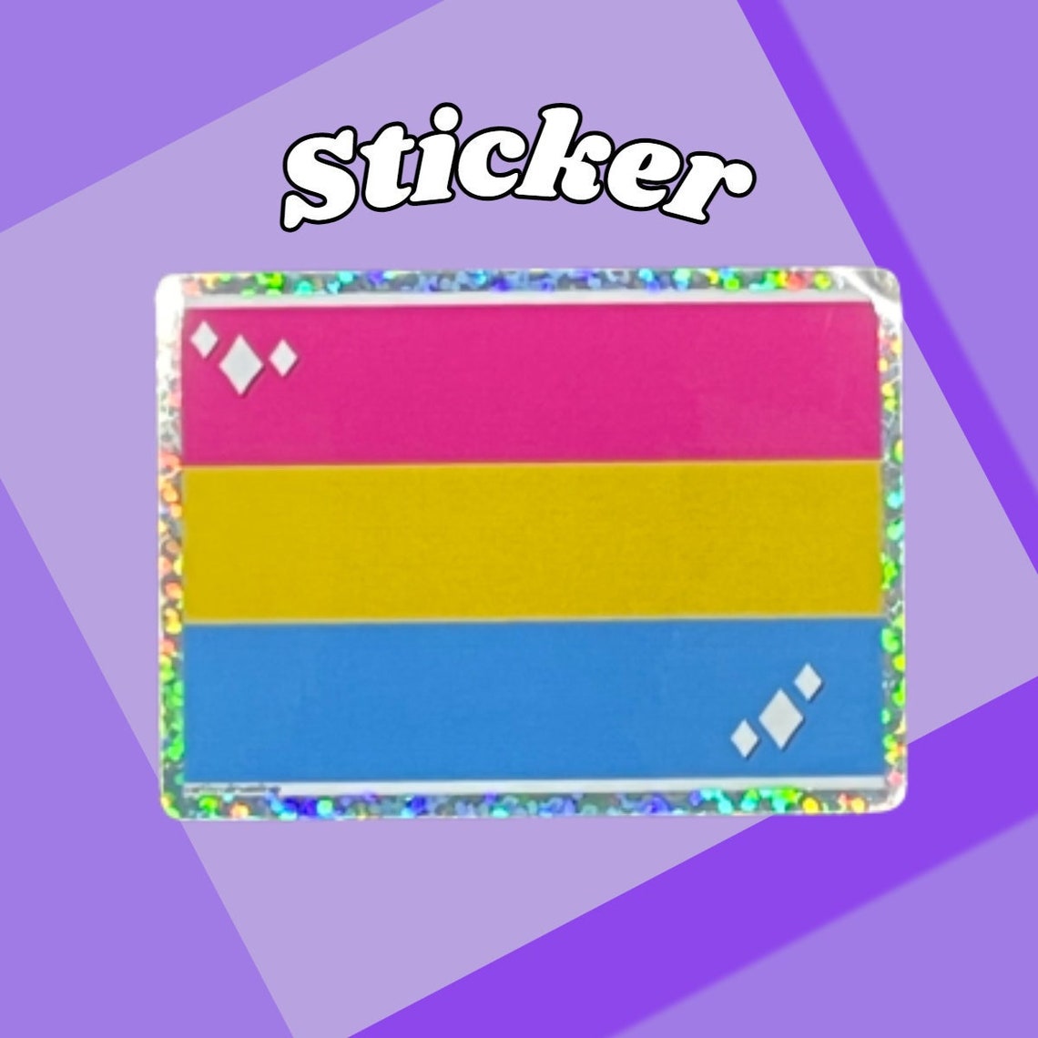 Pansexual Flag Sticker Holographic Pride Sticker - Etsy