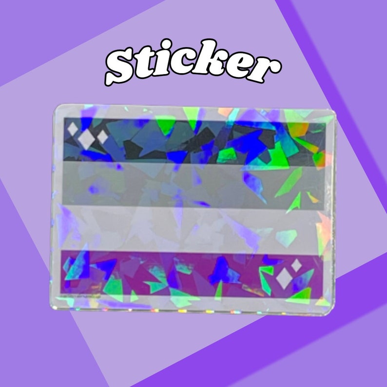 Asexual Flag Sticker Holographic Pride Sticker - Etsy