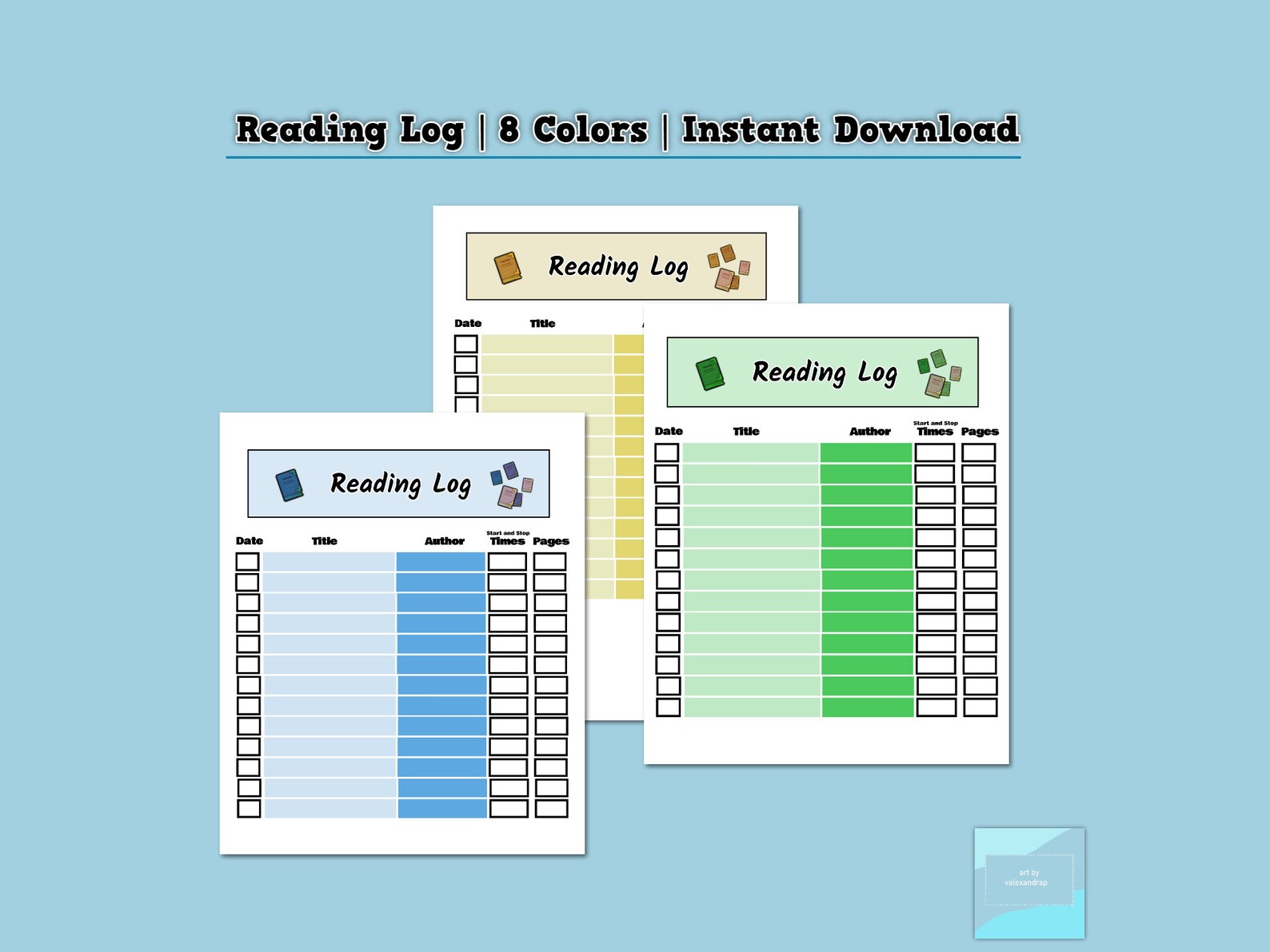 Reading Log Printable Book Tracker for Adults Kids and - Etsy