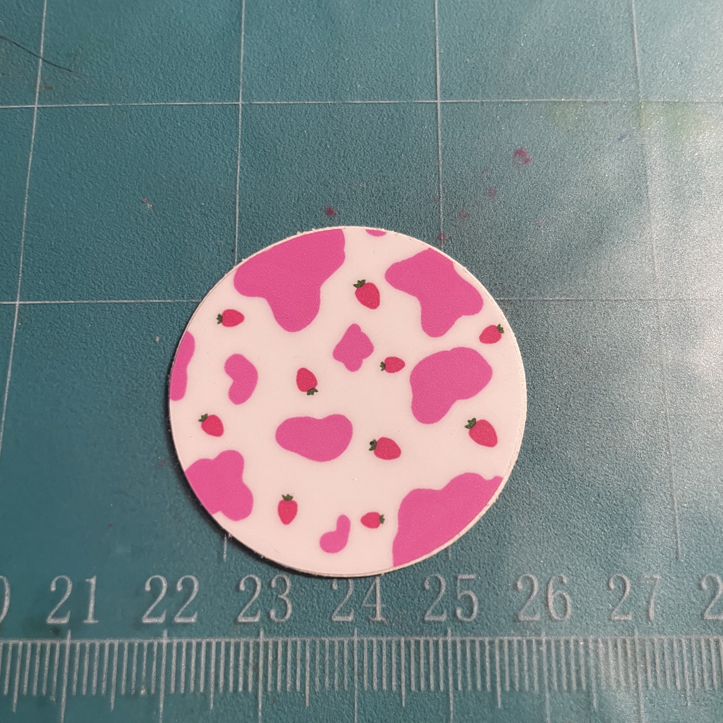 Strawberry Moo Pink Cow Print MINI Sticker WATERPROOF - Etsy