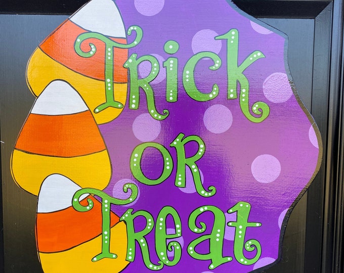 HALLOWEEN Door Hanger, Trick or Treat Door Hanger, Fall Door Hanger ...