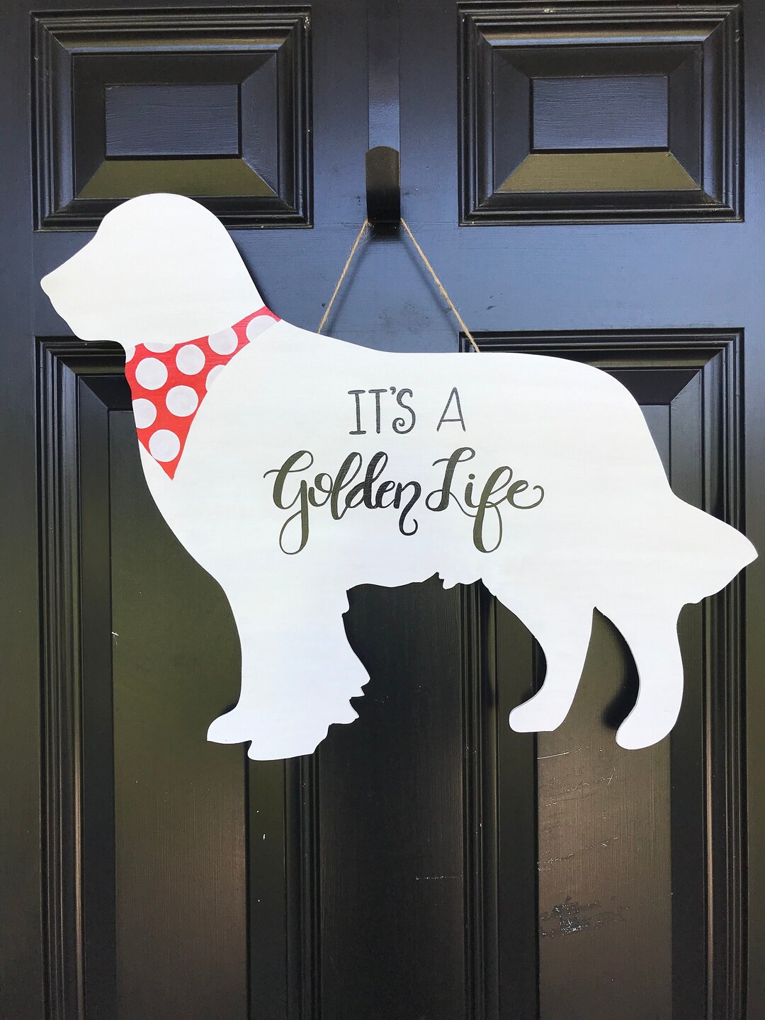 GOLDEN RETRIEVER Door Hanger, White Golden Retriever, English Cream ...