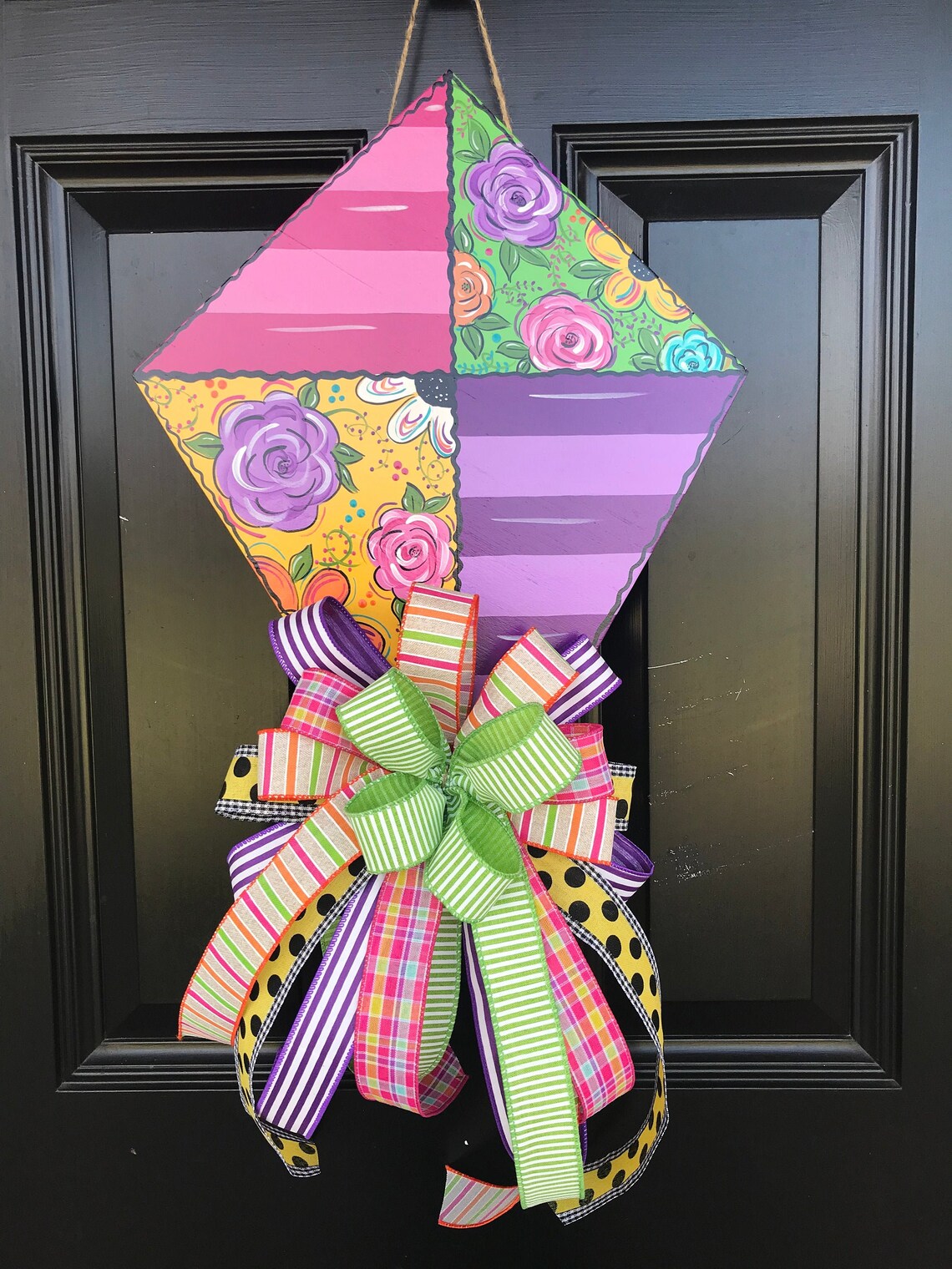 KITE Door Hanger Colorful Door Hanger Kite with Bow Door | Etsy