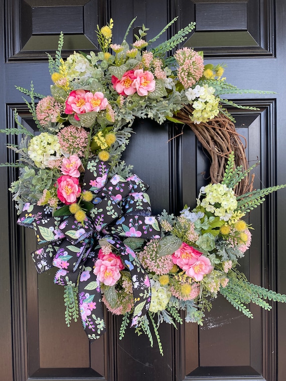 Natural Spring WREATH for Front Door Summer Wreath Spring | Etsy
