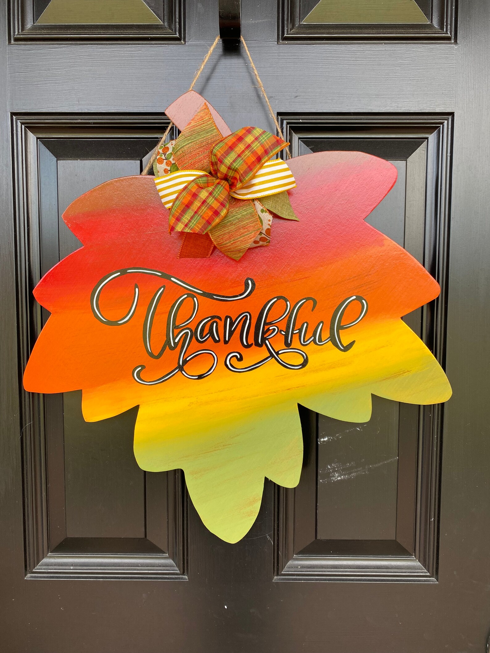 FALL LEAF Door Hanger Fall Door Hanger Leaf Wood Cut Out | Etsy