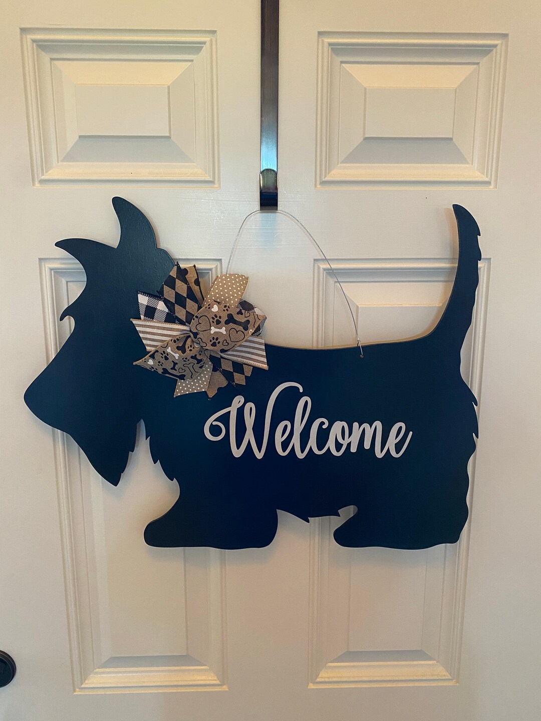 Scottie Door Hanger, Westie Door Hanger, Scottie Wood Cut Out, Pet Door ...
