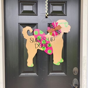 LABRADOODLE GOLDENDOODLE Door Hanger, Dog Door Hanger, Doodle ...