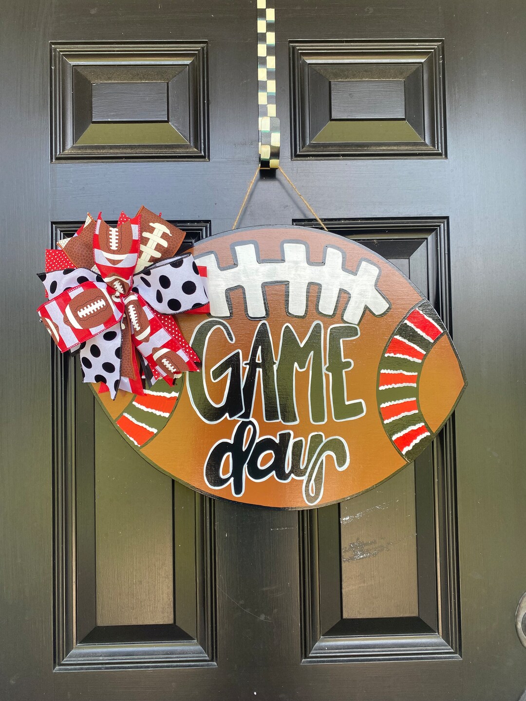 FOOTBALL Door Hanger, Football Sign, Sports Team Sign, College Football ...