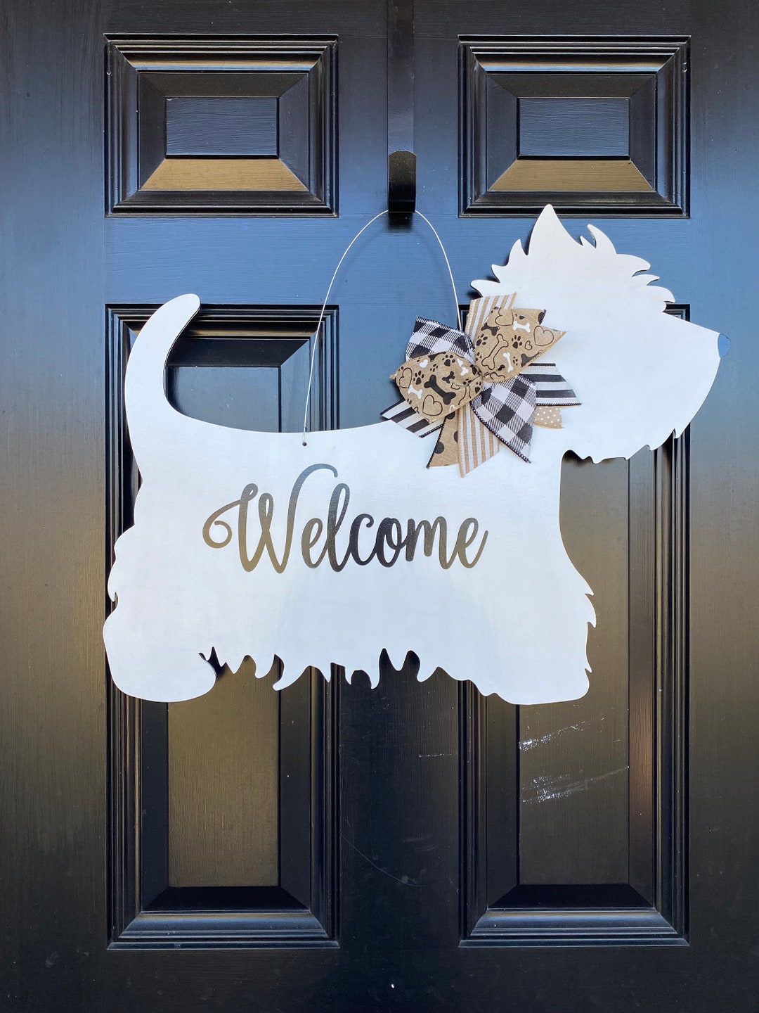 West Highland Terrier Door Hanger, Westie Door Hanger, Westie Wood Cut ...