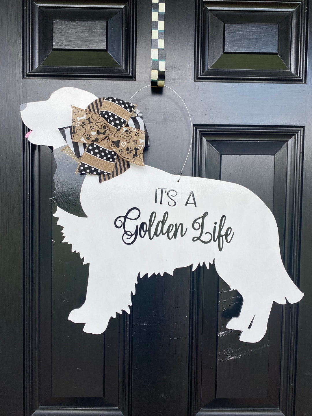 GOLDEN RETRIEVER Door Hanger, White Golden Retriever, English Cream ...