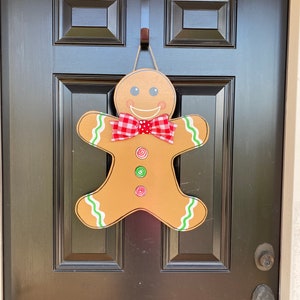 CHRISTMAS DOOR Hanger, Gingerbread Door Hanger, Gingerbread Boy ...