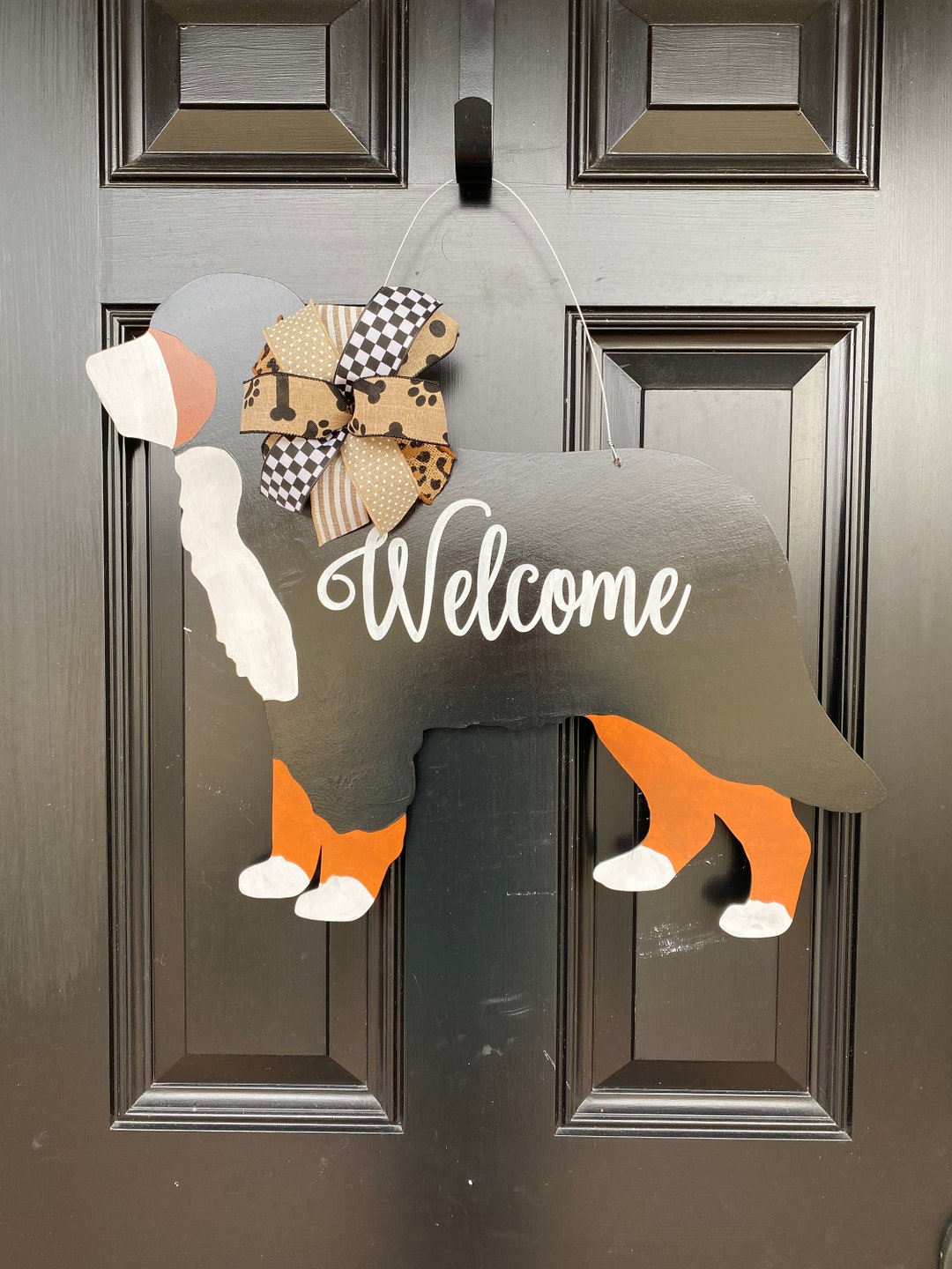 BERNESE MOUNTAIN Dog Door Hanger, Dog Door Hanger, Dog Decorations, Pet ...